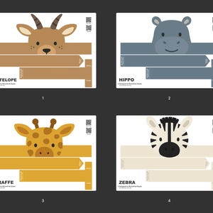 Safari Jungle Animal Crown Printable | Zebra, Hippo, Antelope, Giraffe ...