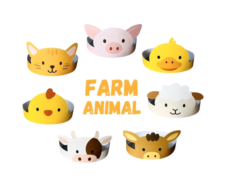 Printable Farm Animal Headbands for Kids – Pig, Cow, Horse, Duck, Sheep ...