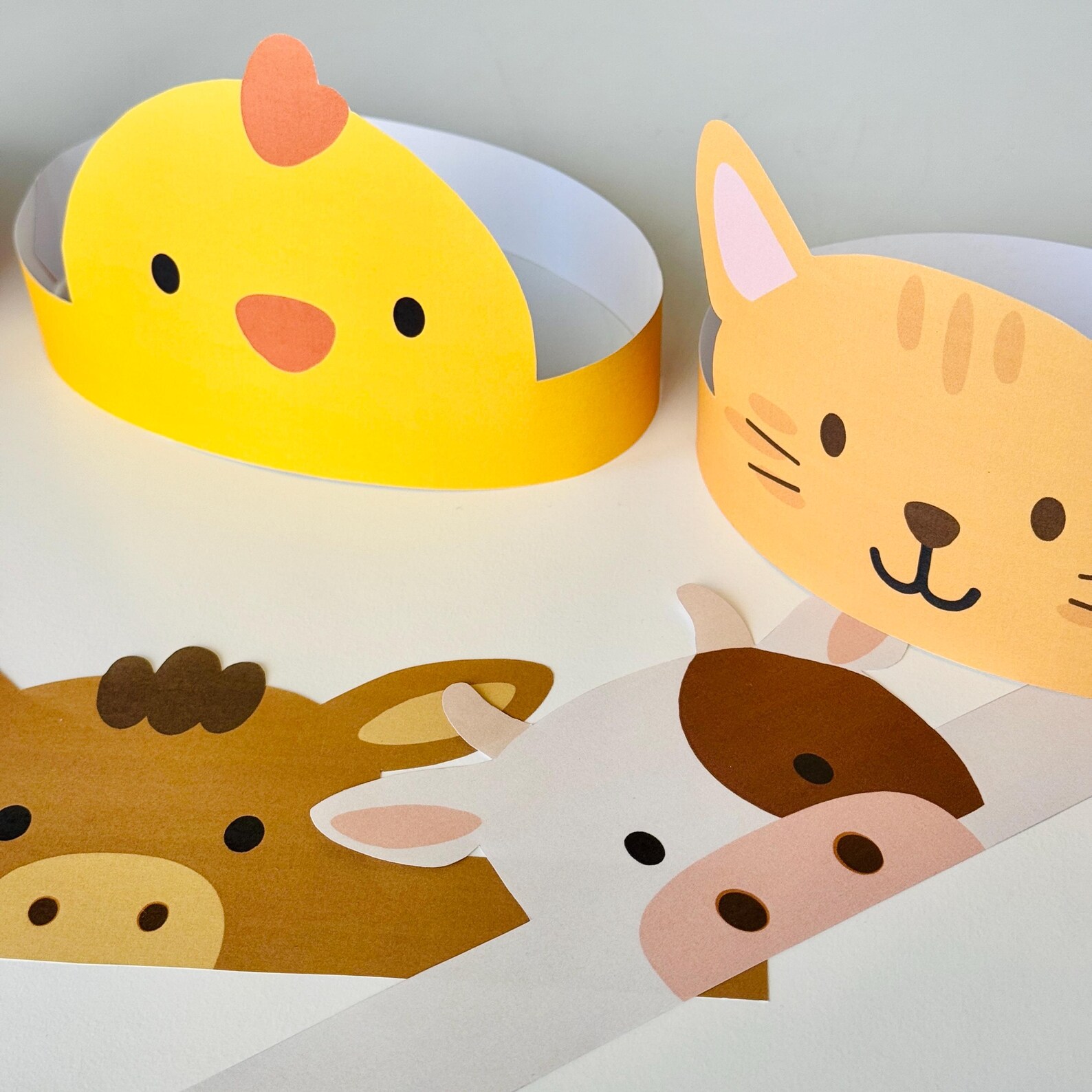 Printable Farm Animal Headbands for Kids – Pig, Cow, Horse, Duck, Sheep ...