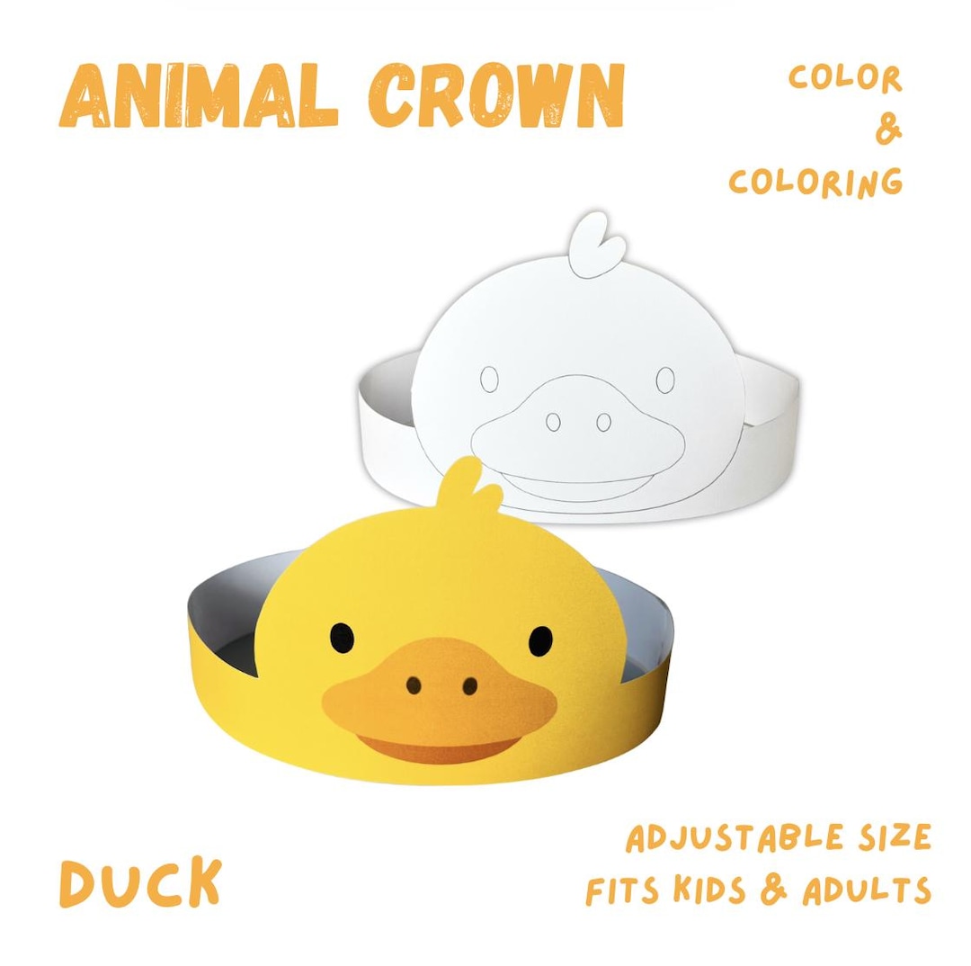 Duck Headband Craft – Farm Animal Crown, Coloring Activity (PDF) - Etsy