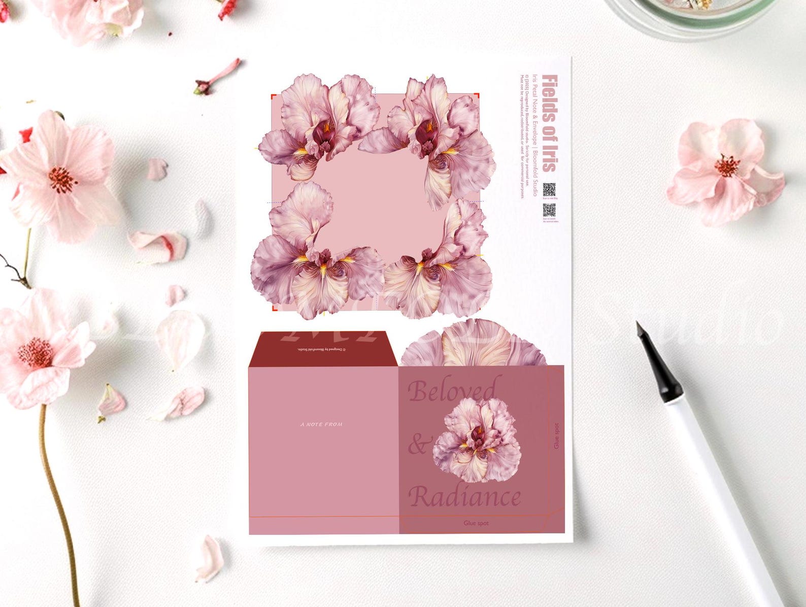 Printable Iris Origami Flower Letter – DIY Paper Puzzle (digital ...