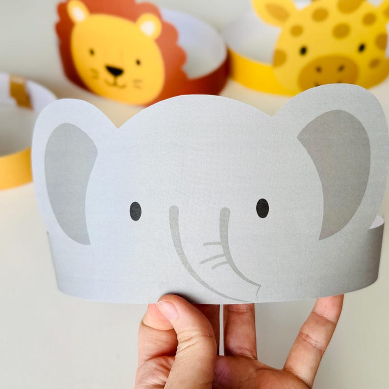 Safari Animal Headband Printable | Jungle Crown for Kids | Lion ...