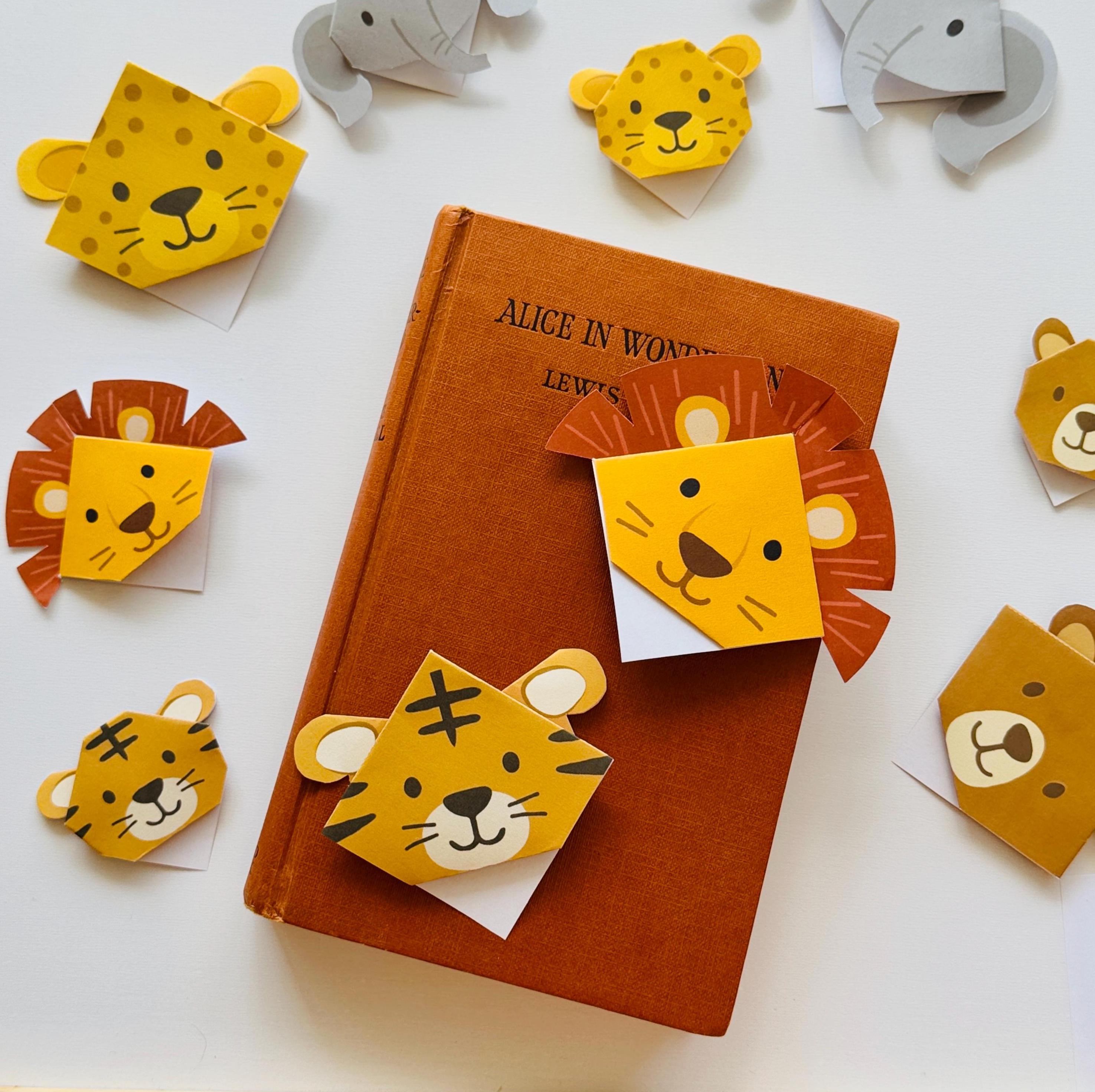 Safari Animal Bookmarks & Finger Puppets – Printable DIY Origami for ...