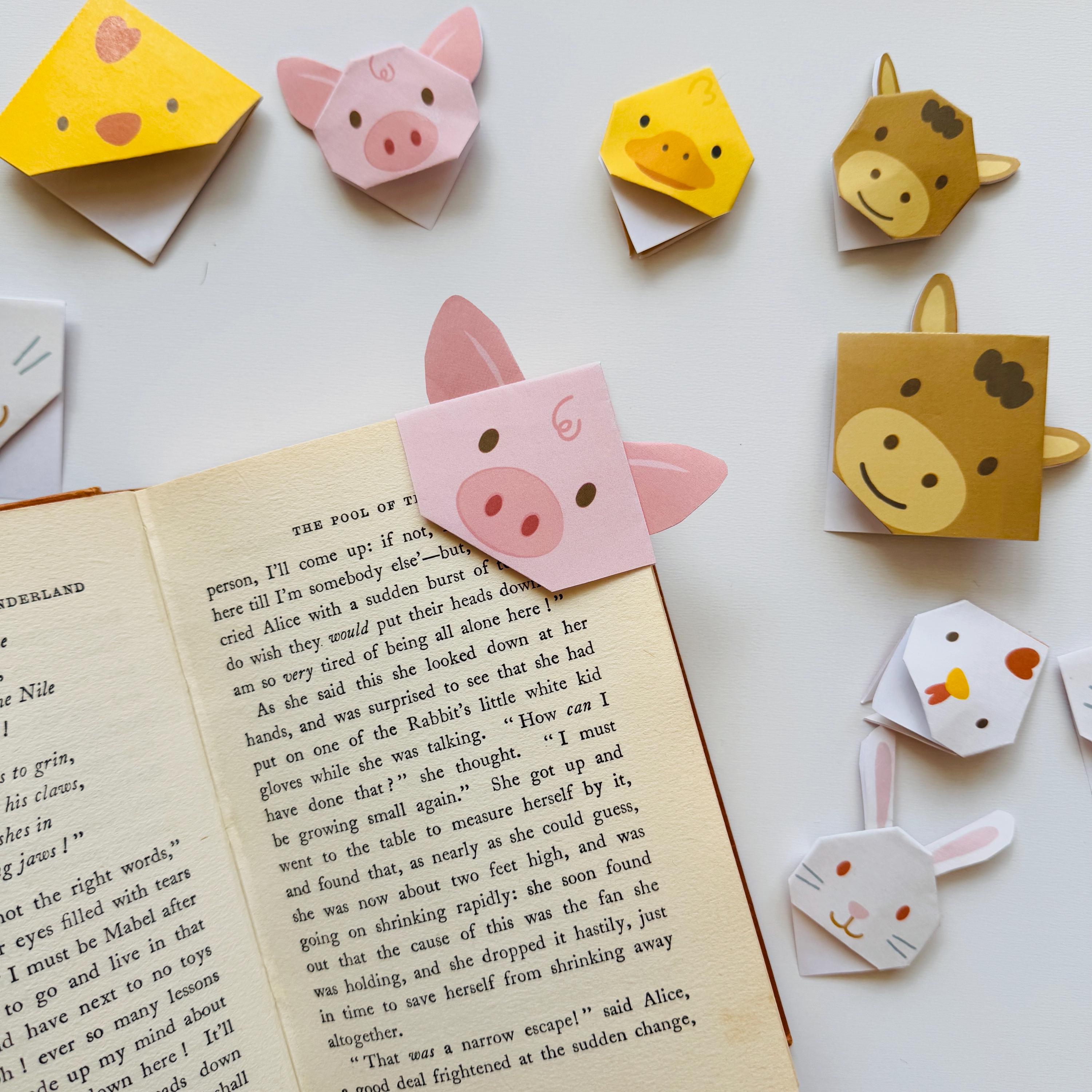 Farm Animal Bookmarks & Finger Puppets – Printable DIY Origami for Kids ...