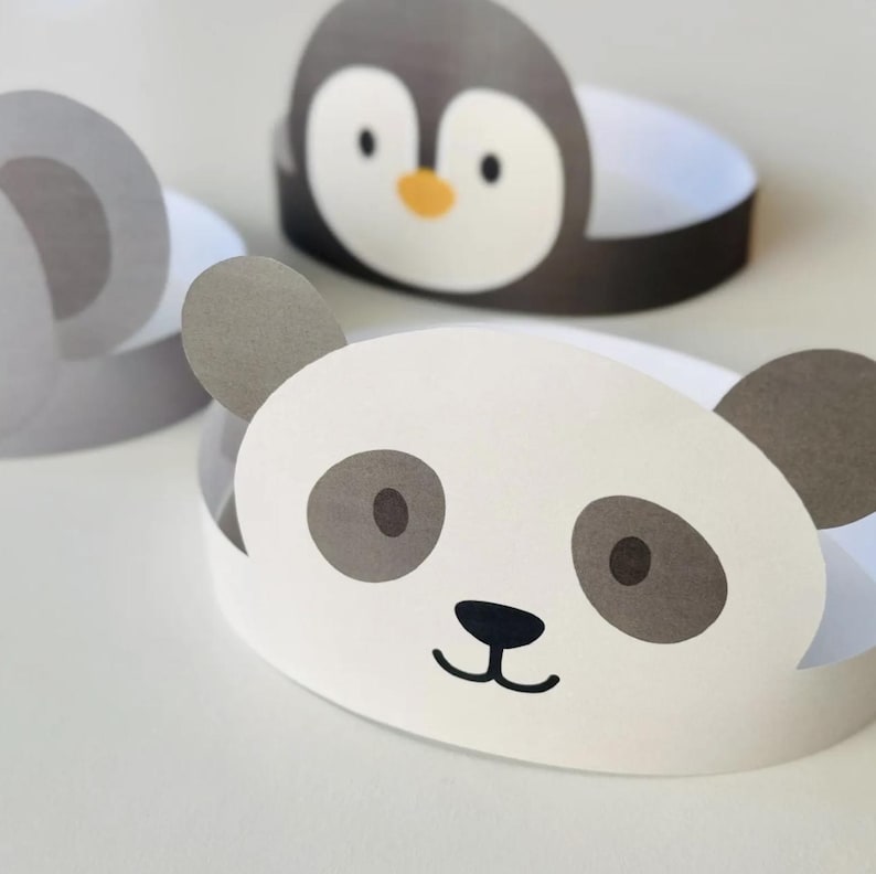 Printable Panda Crown: Kids Coloring Party Hats (PDF Downloadable - Etsy
