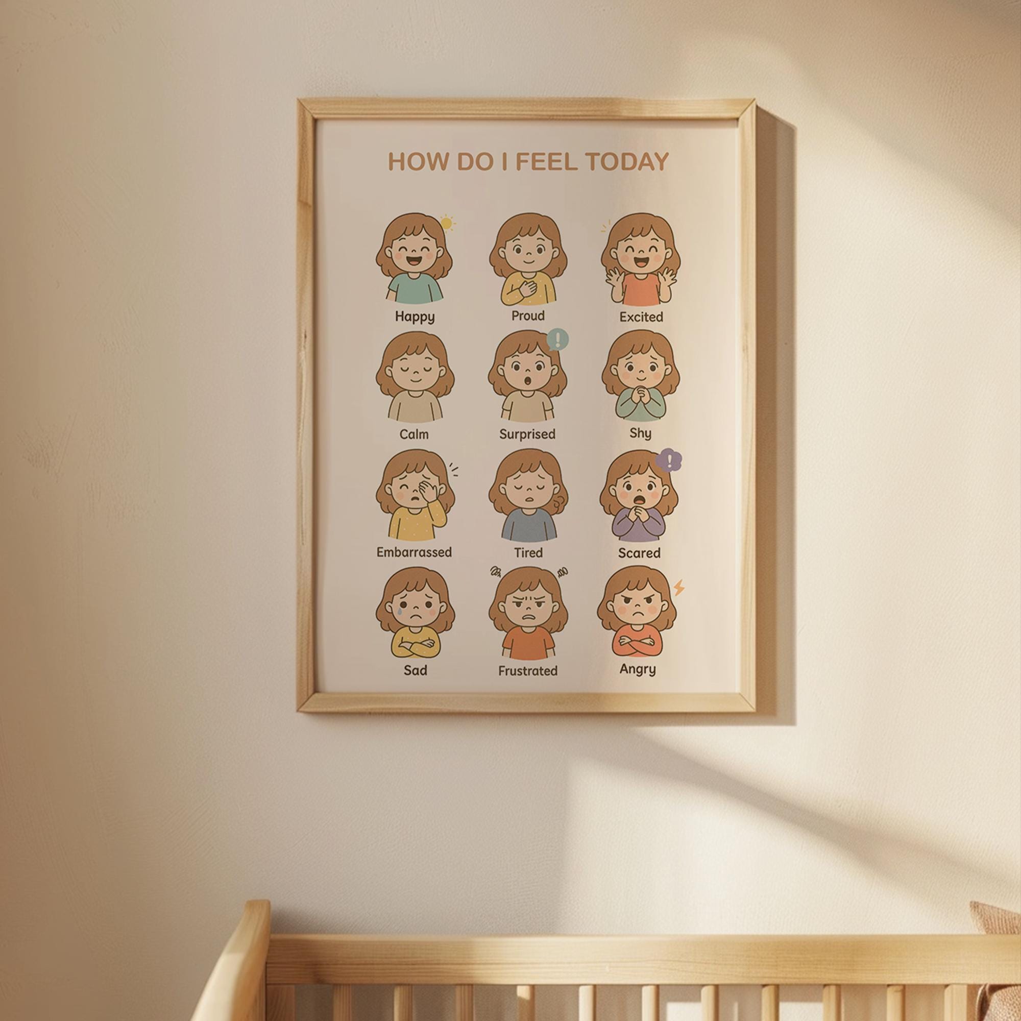 How Do I Feel Today – Printable Emotions Chart for Girls | Kids ...