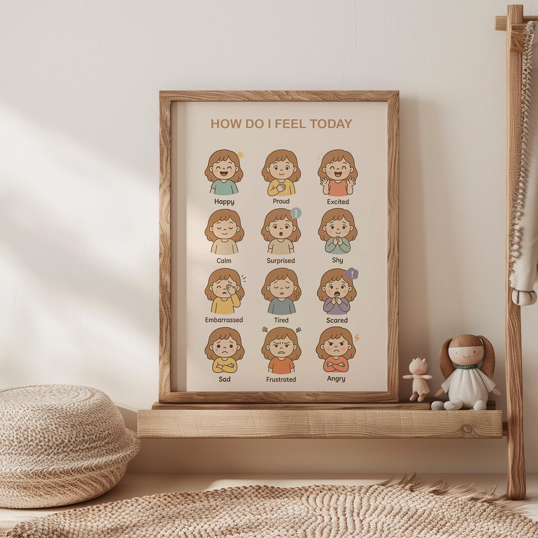 How Do I Feel Today – Printable Emotions Chart for Girls | Kids ...