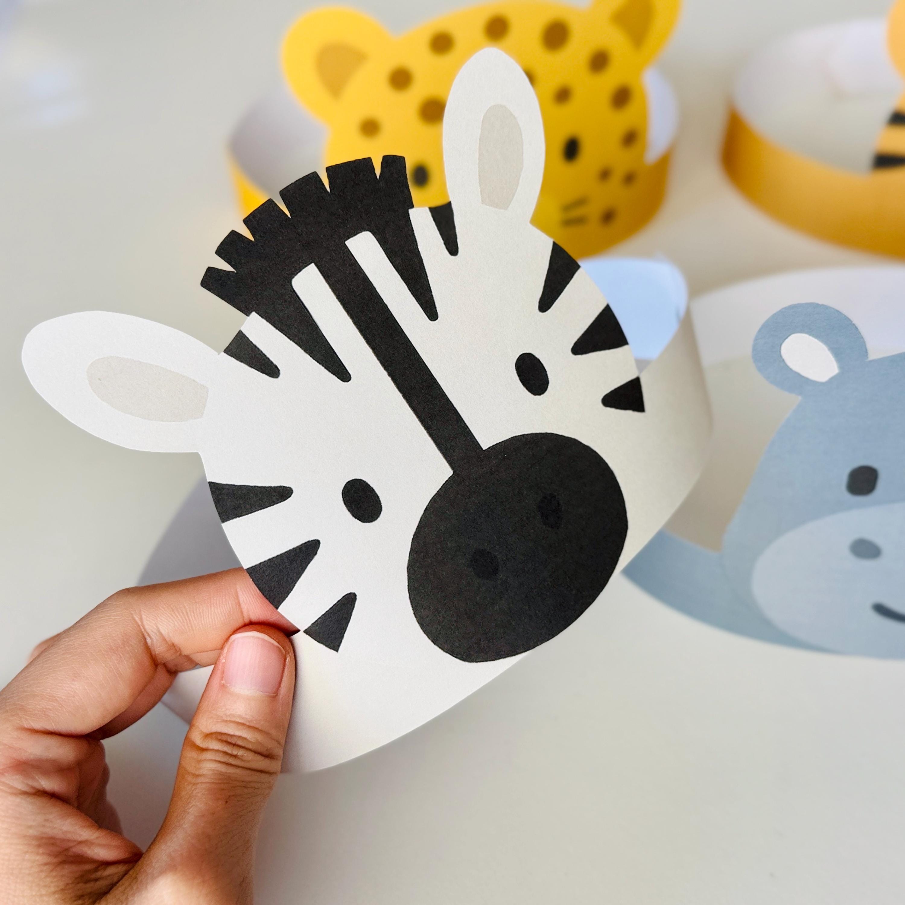 Safari Jungle Animal Crown Printable | Zebra, Hippo, Antelope, Giraffe ...