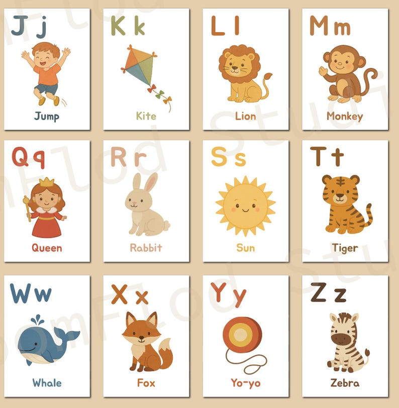 Alphabet Flash Cards Printable | A-Z Letters With Objects | 2 Designs ...