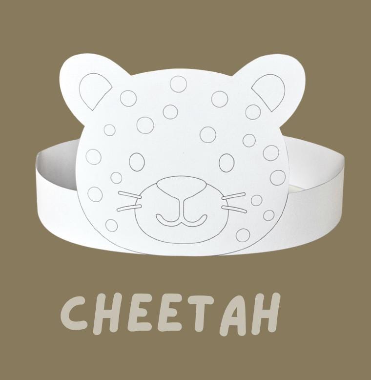 Cheetah Crown for Kids – Safari Animal Headbandcraft | Preschool ...