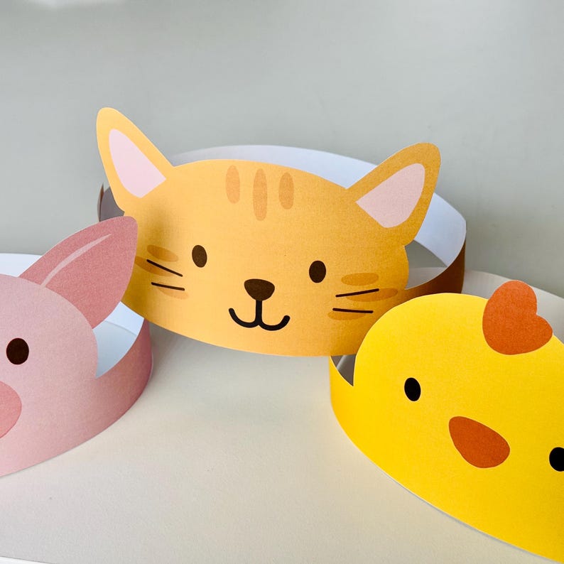 Printable Farm Animal Headbands for Kids – Pig, Cow, Horse, Duck, Sheep ...