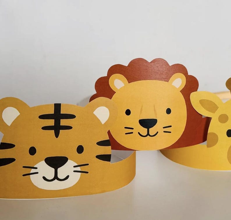 Tiger Crown Craft Kit: Kids' Animal Headband, Coloring Activity (PDF ...