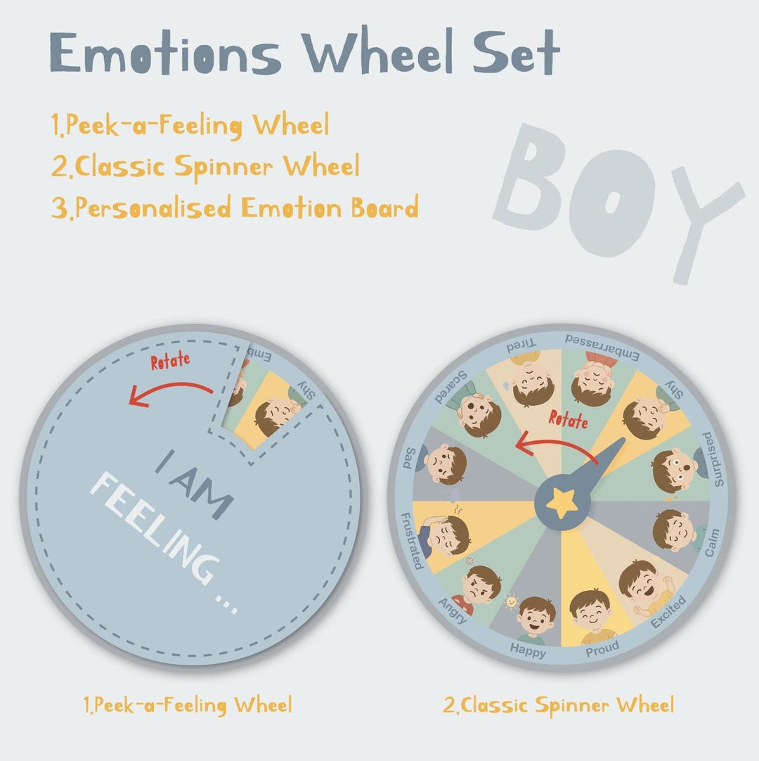 My Emotions Wheel for Boys – Printable Feelings Chart for Kids | Calm ...