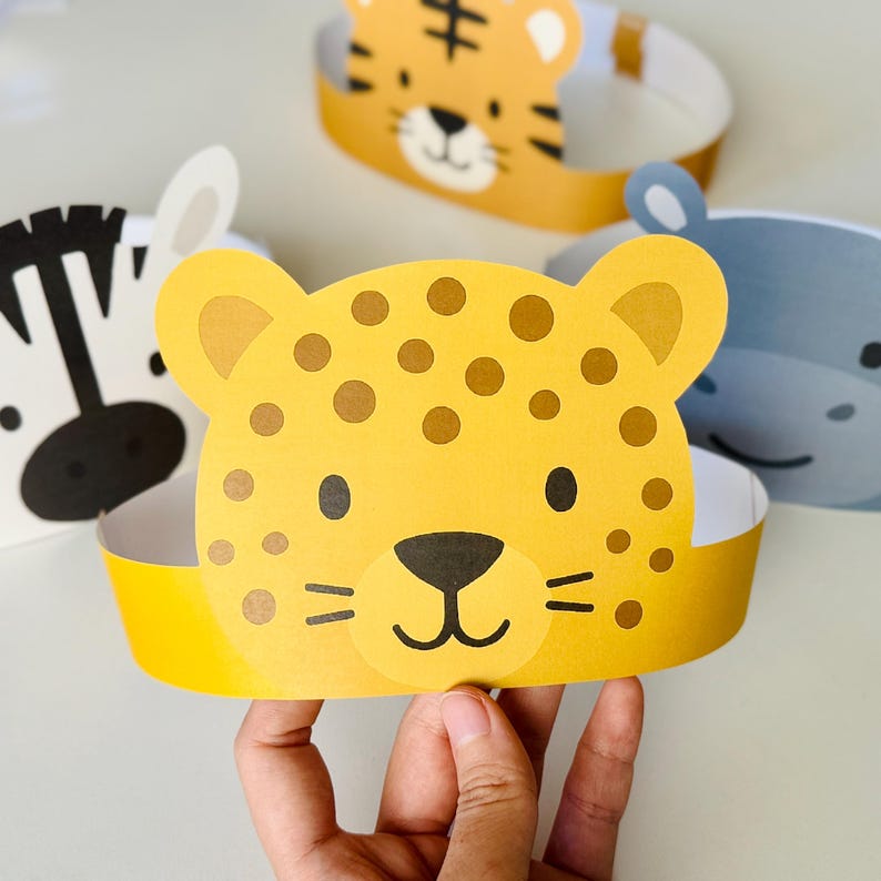 Safari Animal Headband Printable | Jungle Crown for Kids | Lion ...