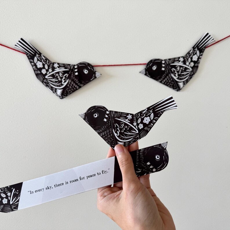 Printable Folk Art Black Bird Template | DIY Message Craft (digital ...