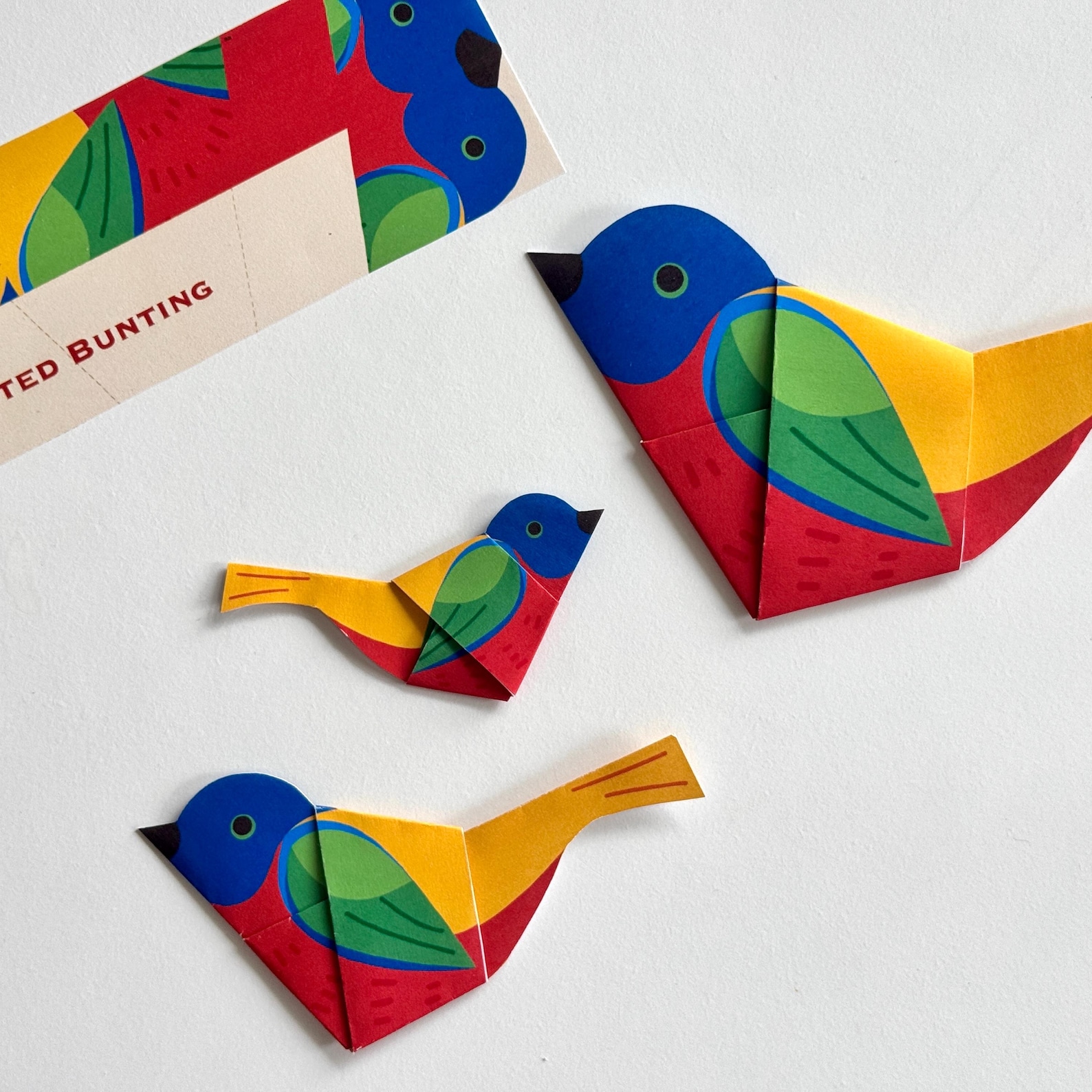 Printable Painted Bunting Wish Birds - Christmas New Year Origami ...