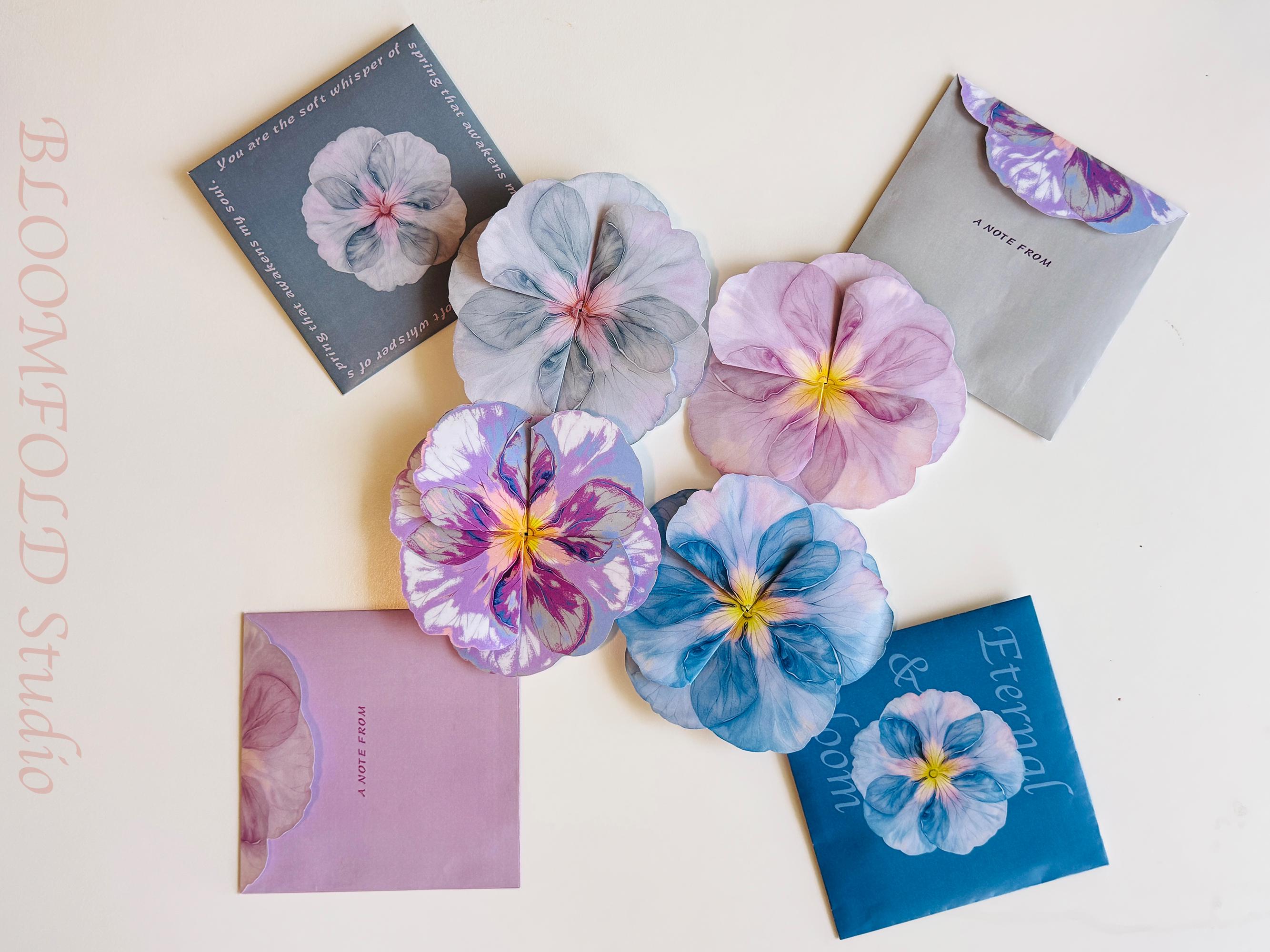 Origami Gift Flower Folding Letter – Blue Primrose | DIY Gift Card ...