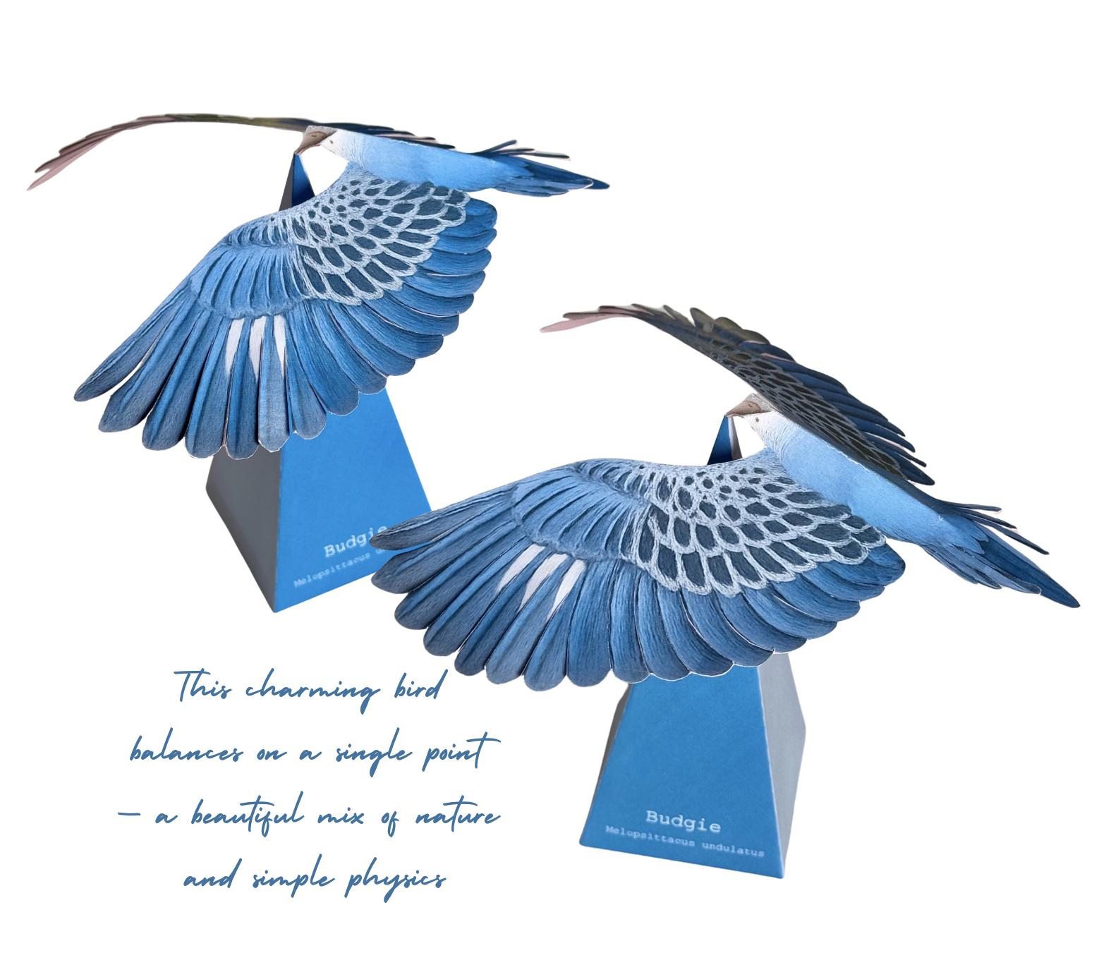 Balancing Blue Budgie Paper Craft | DIY Physics Toy (PDF Pattern) - Etsy