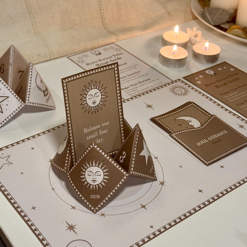 Mystic Fortune Teller Kit Printable – Soul Guidance Cards, Desk Mat ...