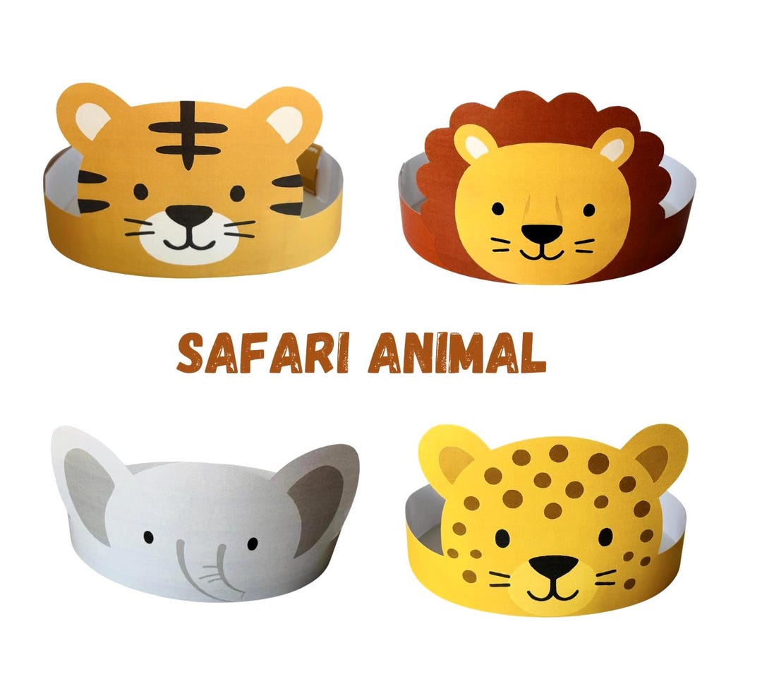 Safari Animal Headband Printable | Jungle Crown for Kids | Lion ...