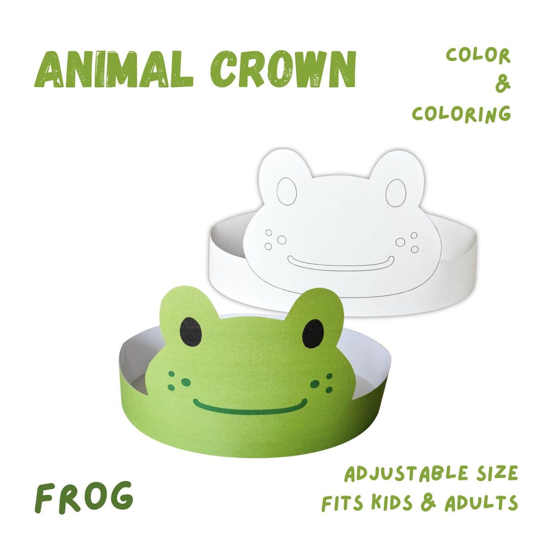 Printable Frog Crown – Kids Animal Coloring Headband (digital Download ...