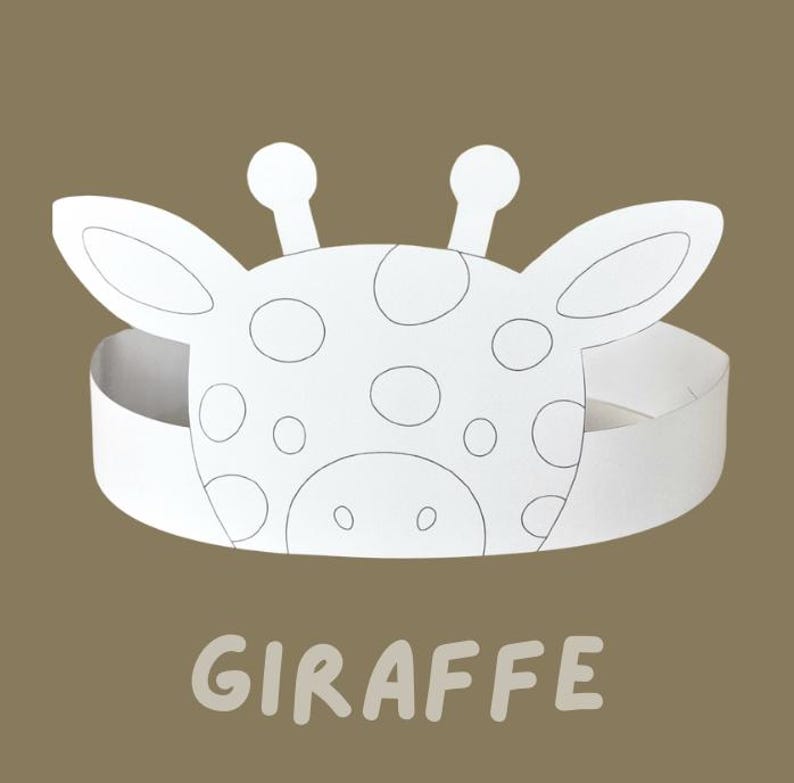 Giraffe Crown: Safari Animal Headband, Kids' Party Craft (PDF ...