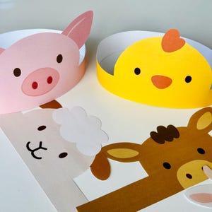 Printable Farm Animal Headbands for Kids – Pig, Cow, Horse, Duck, Sheep ...