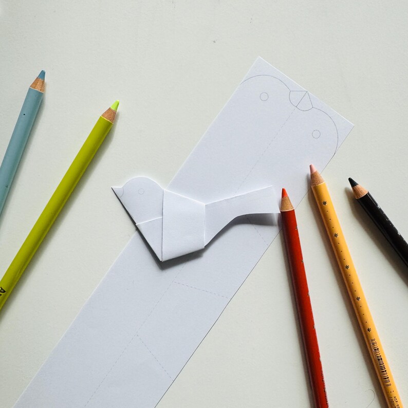 Colorful Printable Wish Bird Template | Foldable Paper Bird Craft for ...