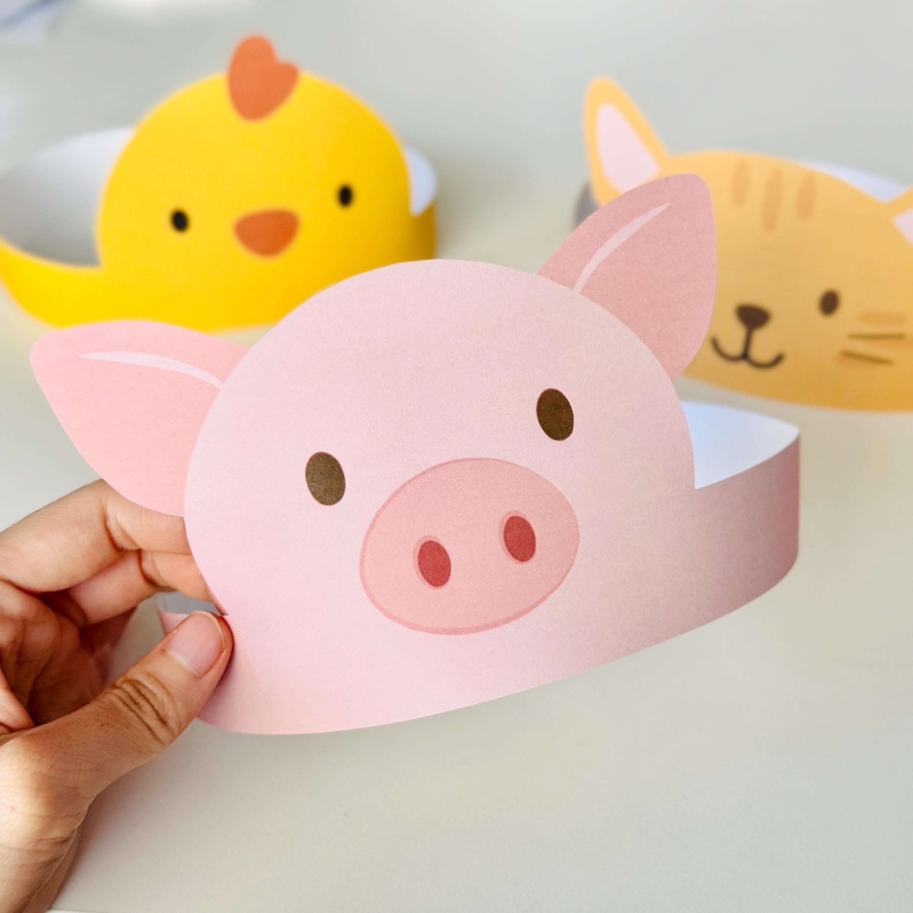 Paper Crown Headbands Barnyard 48 Pieces Farm Animal Party Supplies ...