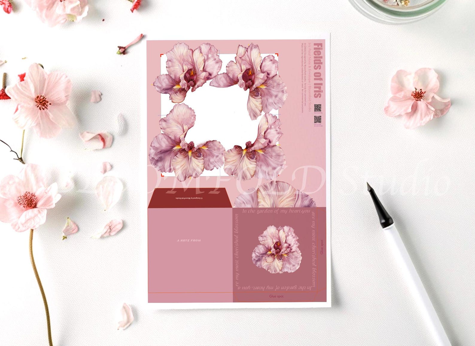 Printable Iris Origami Flower Letter – DIY Paper Puzzle (digital ...