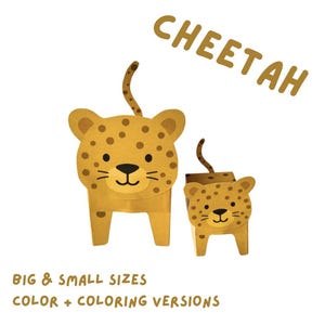 Cheetah Papercraft – Printable DIY Animal Toy, Coloring Pages (PDF) - Etsy