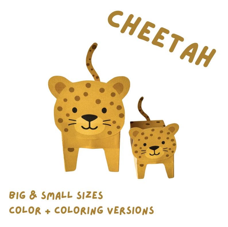 Cheetah Paper Animal Craft for Kids –printable Safari DIY Papercraft ...