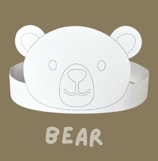 Printable Woodland Animal Crown – Bear Headband for Kids |coloring ...