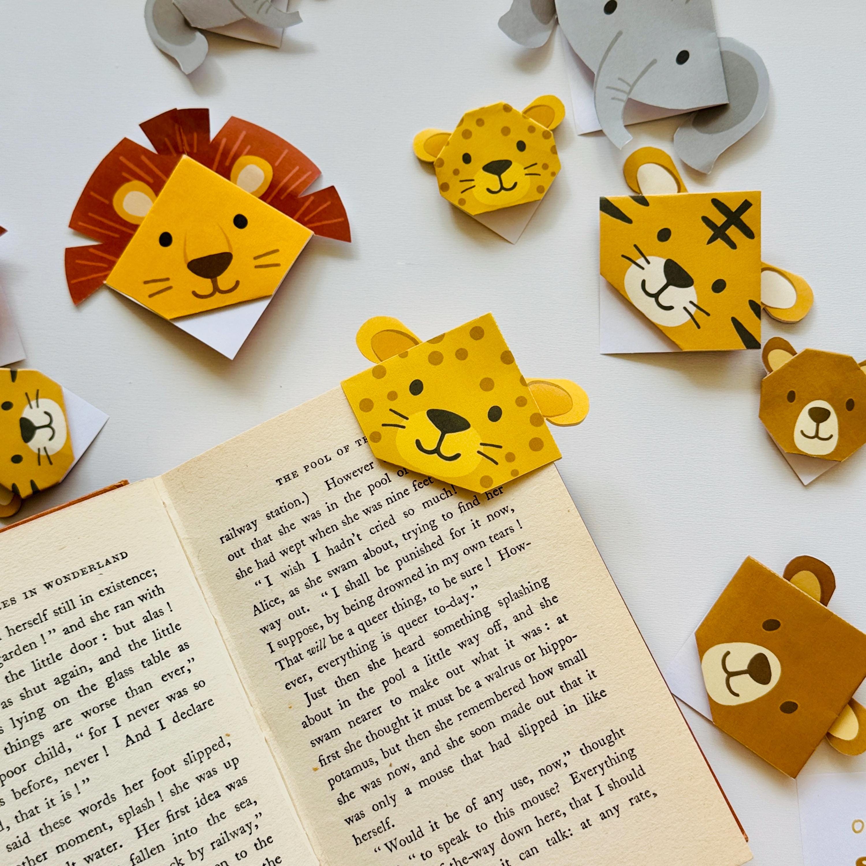 Safari Animal Bookmarks & Finger Puppets – Printable DIY Origami for ...