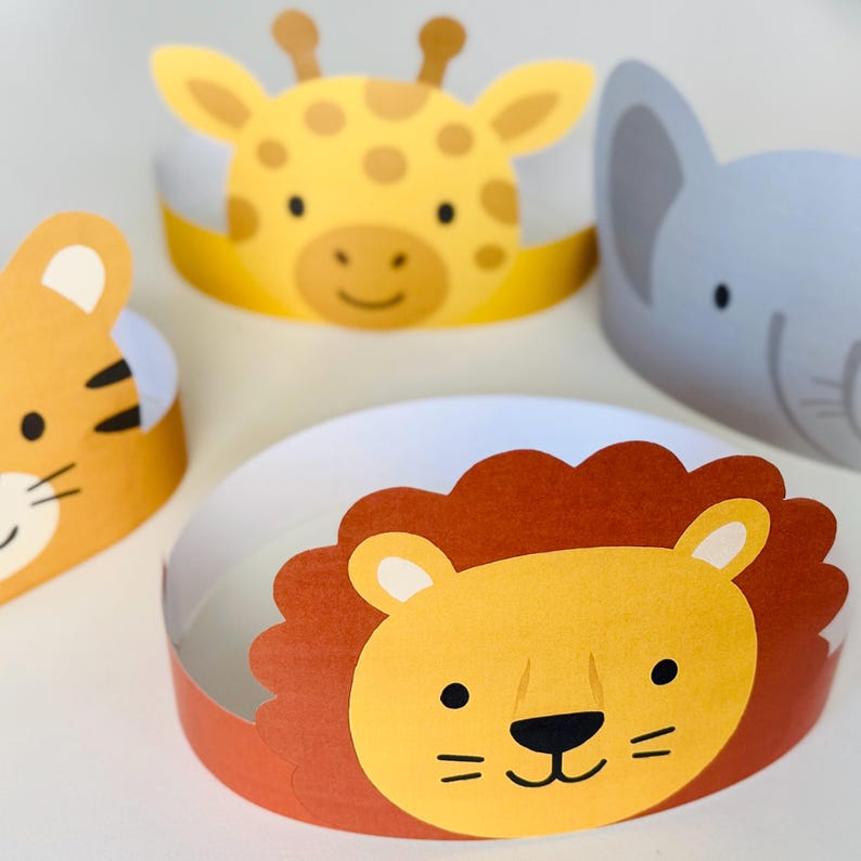 Safari Animal Headband Printable | Jungle Crown for Kids | Lion ...