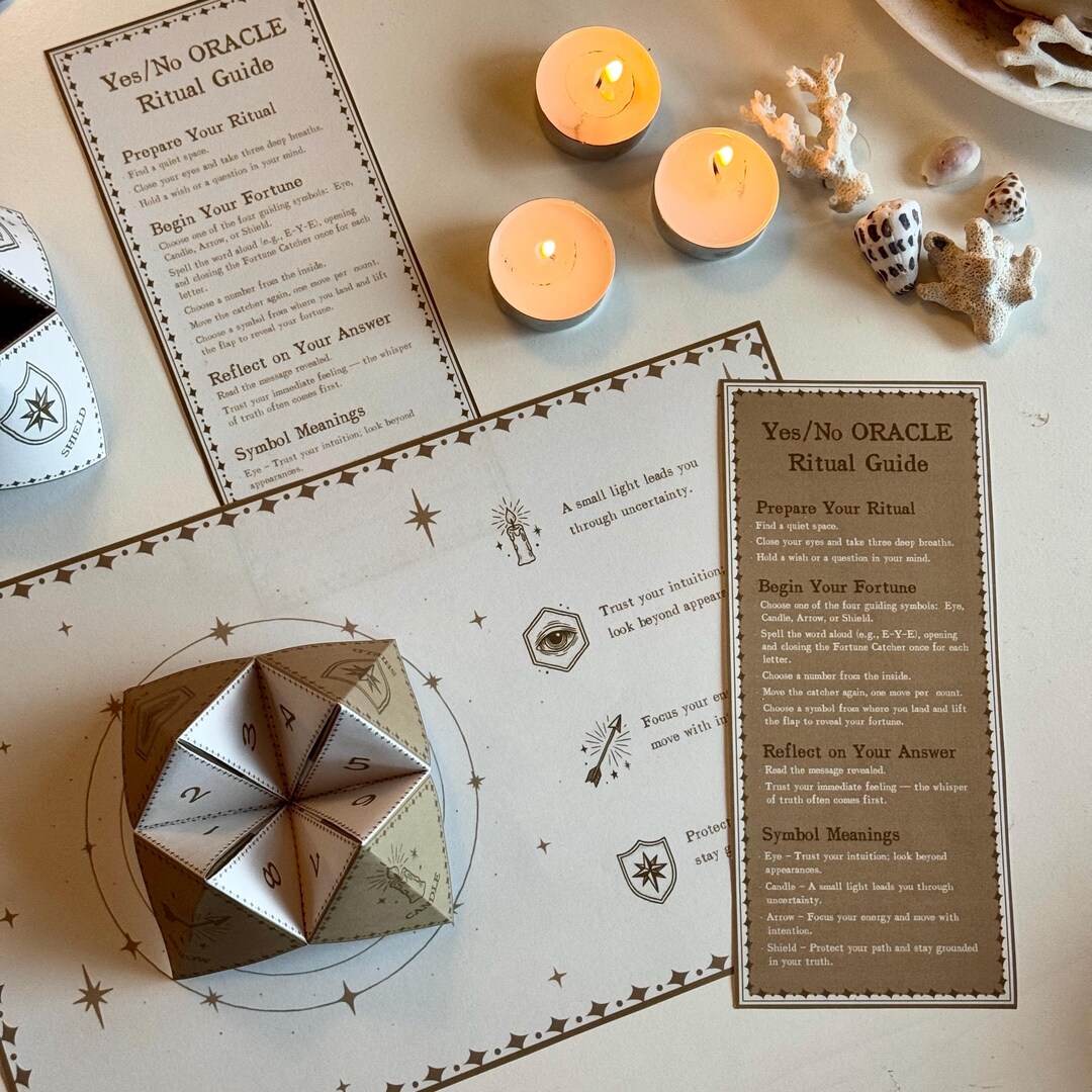 Mystic Yes/no Oracle Game | Cootie Catcher, Ritual Guide (digital ...