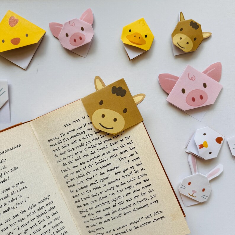 Farm Animal Bookmarks & Finger Puppets – Printable DIY Origami for Kids ...