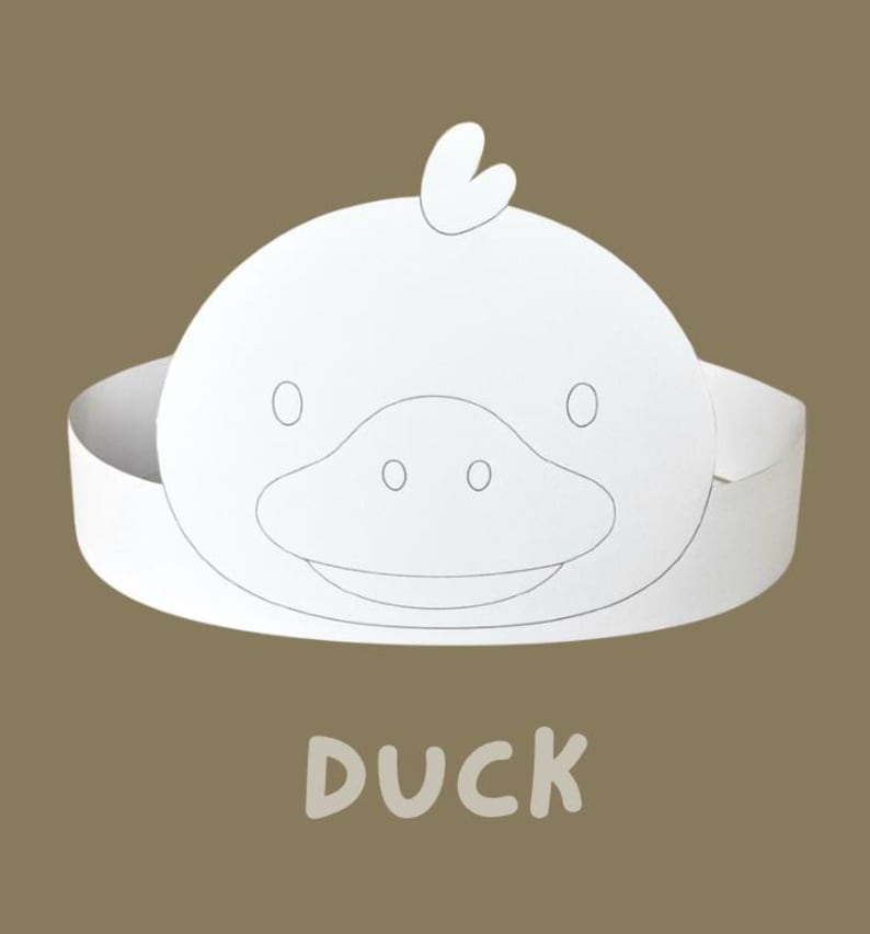 Farm Animal Crown for Kids – Duck Headband Craft |preschool Activity ...