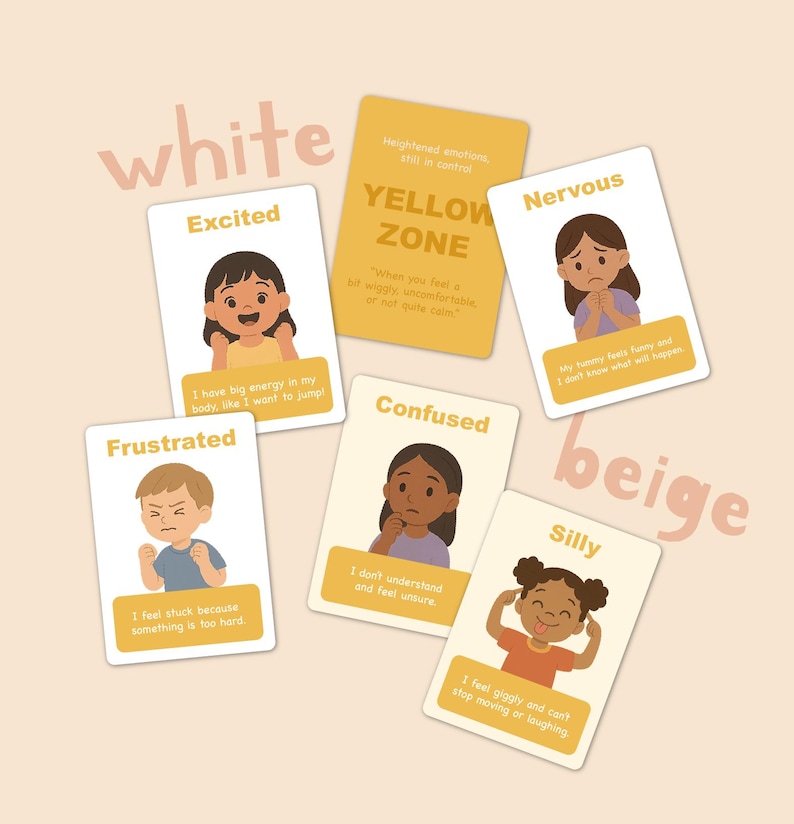 Emotion Flashcards, Zones of Regulation Cards for Kids – Calming Corner ...