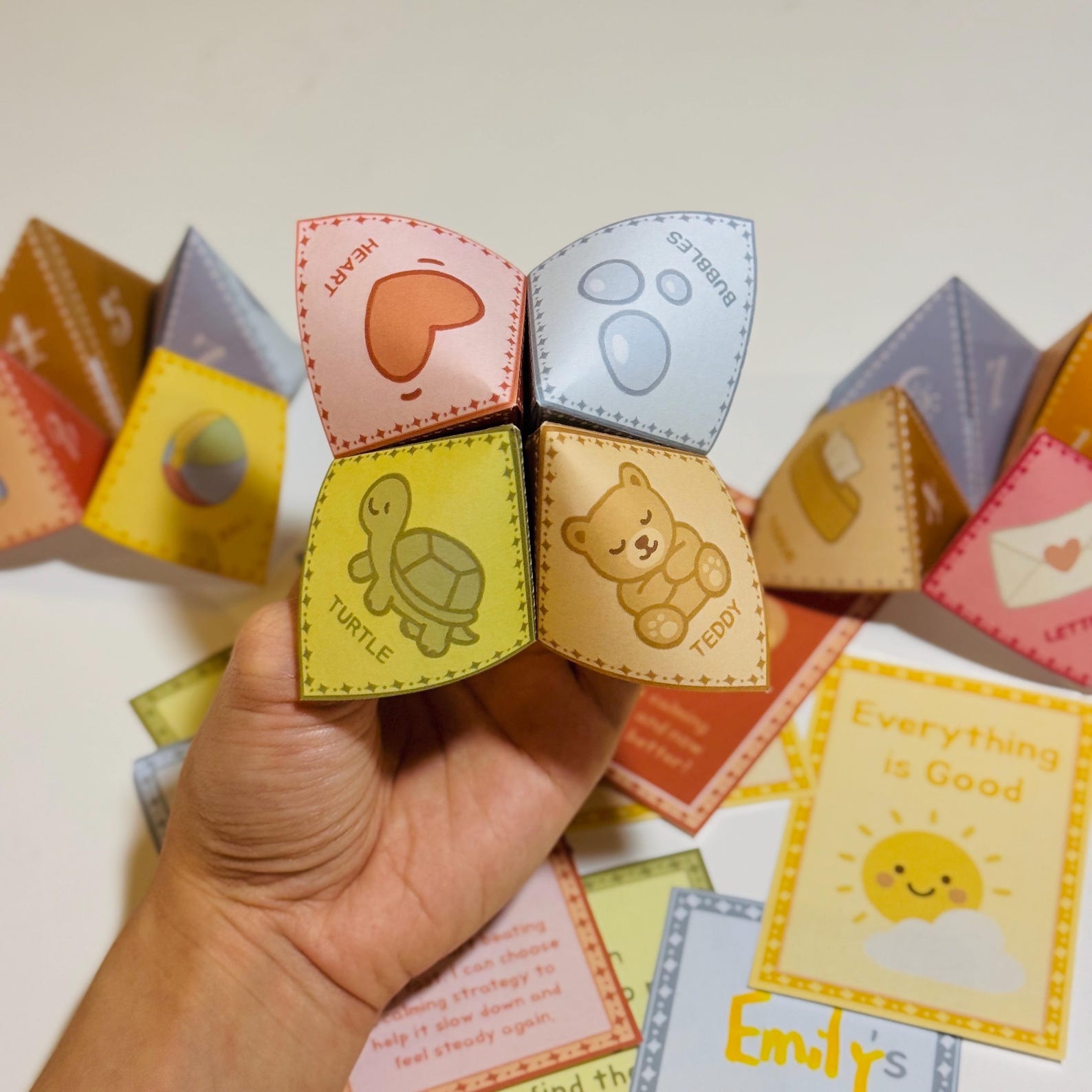 Feelings Cootie Catcher Printable – Kidsemotion Regulation Tool for ...