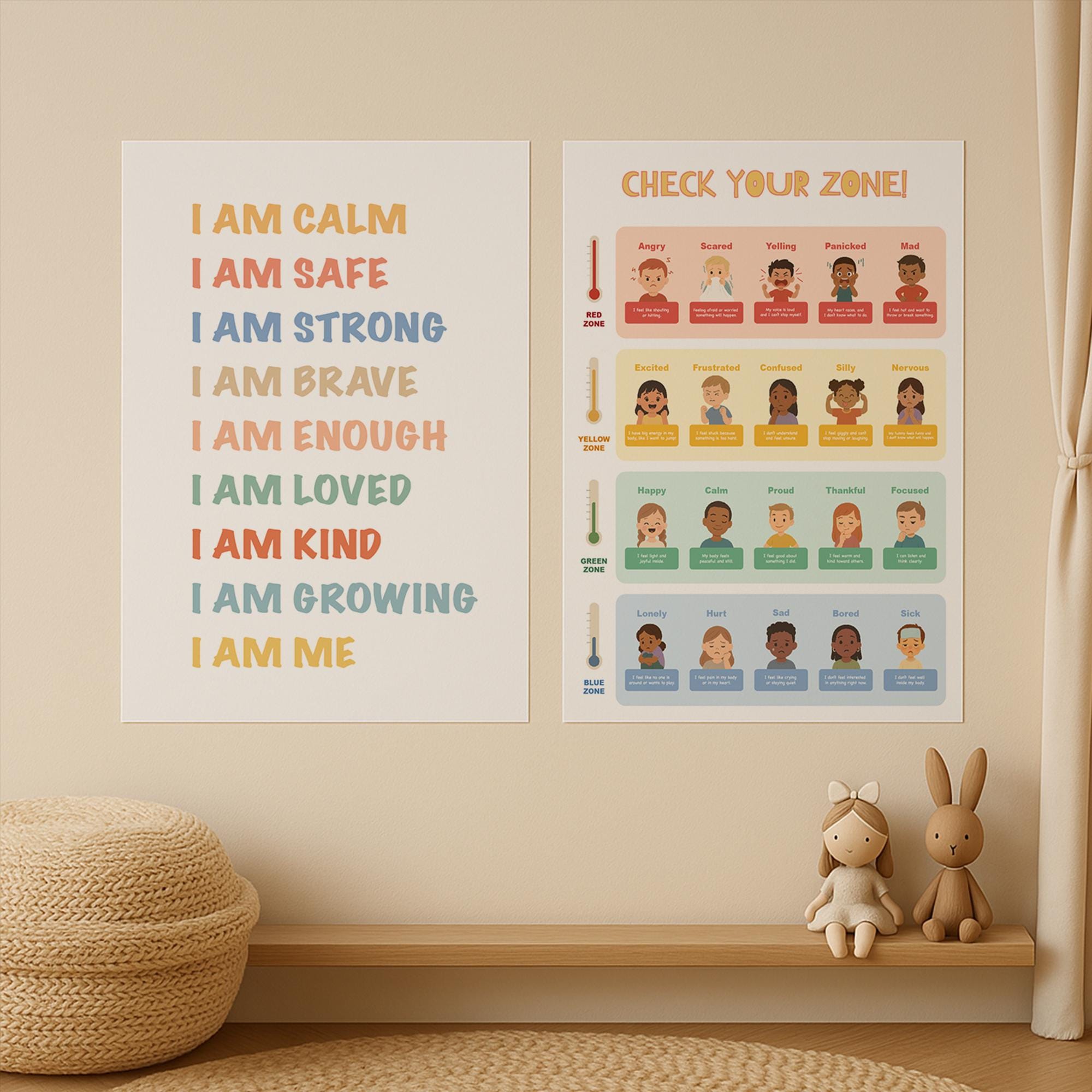 Emotion Flashcards, Zones of Regulation Cards for Kids – Calming Corner ...