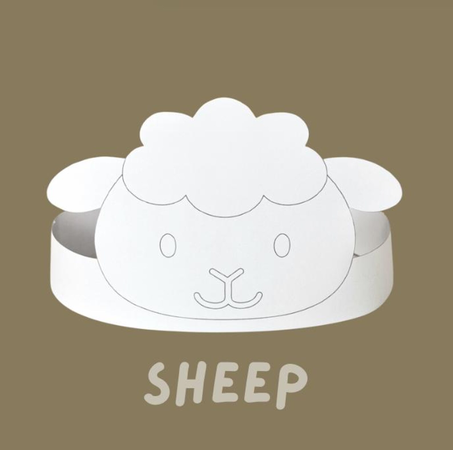 Sheep Crown – Kids' Farm Animal Party Hat, DIY Coloring (PDF Pattern ...
