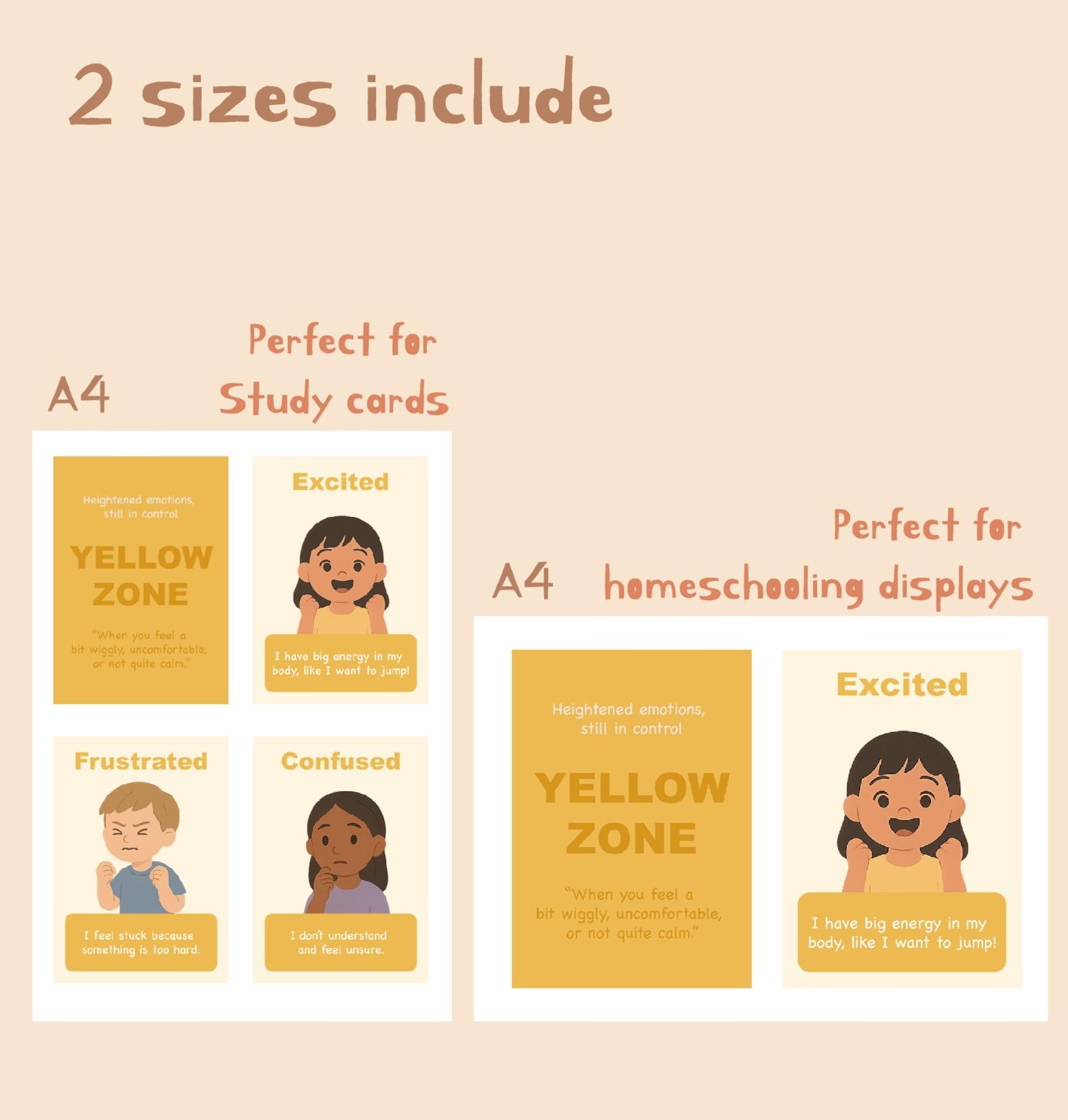 Emotion Flashcards, Zones of Regulation Cards for Kids – Calming Corner ...