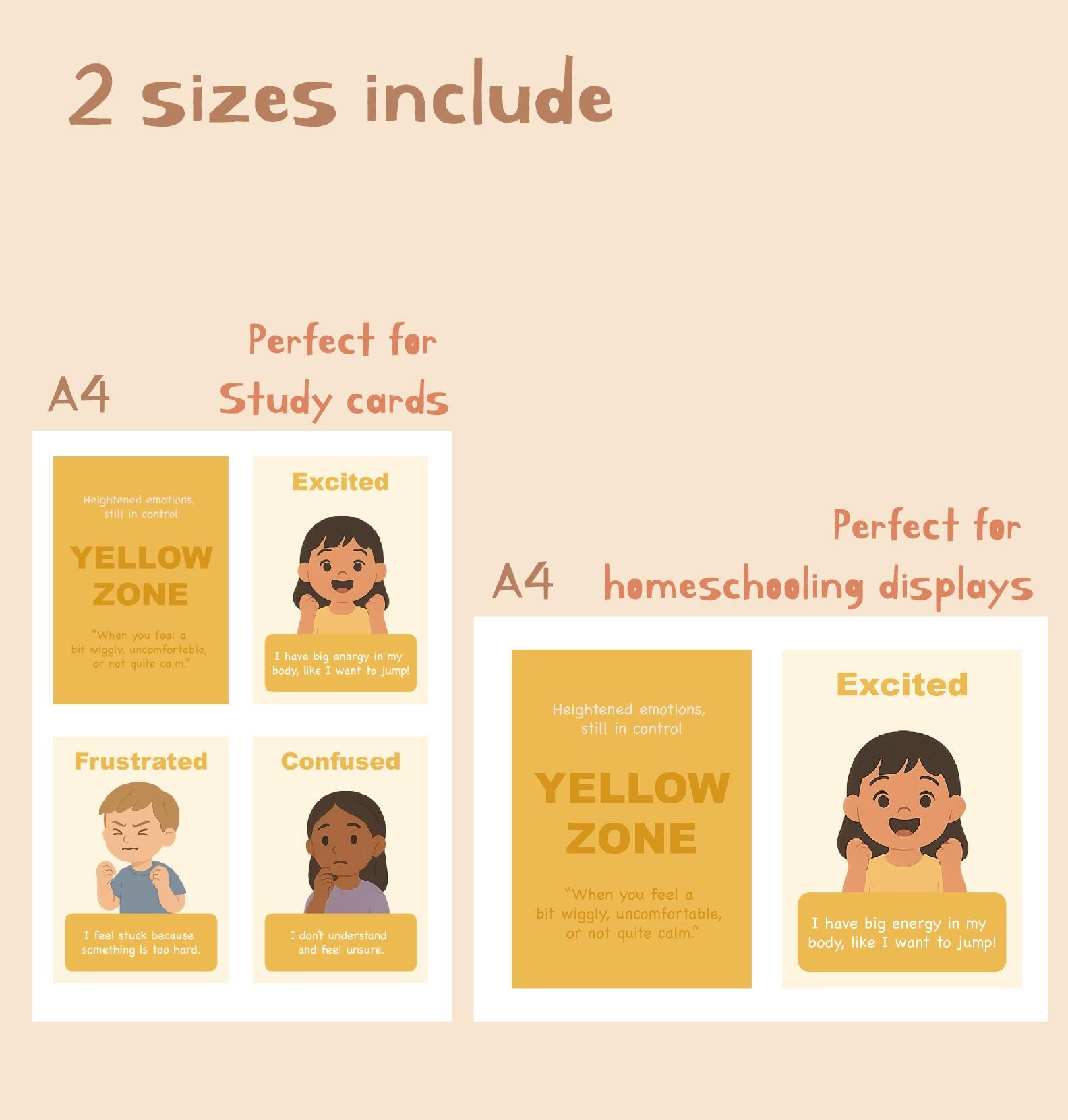 Emotion Flashcards, Zones of Regulation Cards for Kids – Calming Corner ...