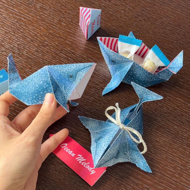 Whale Paper Box Template, Origami Whale, Ocean Craft DIY - 3 Versions ...