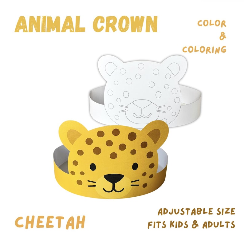 Cheetah Crown for Kids – Safari Animal Headbandcraft | Preschool ...