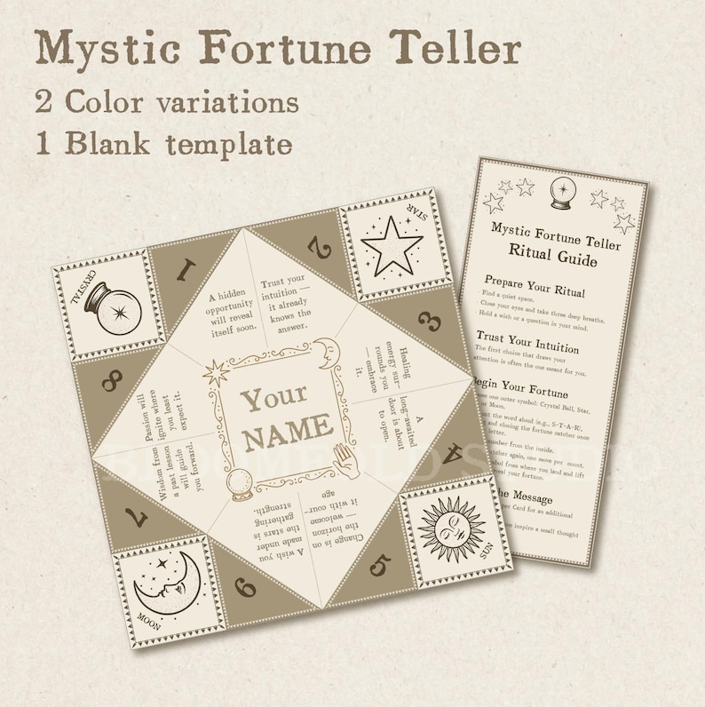Mystic Fortune Teller Kit Printable – Soul Guidance Cards, Desk Mat ...