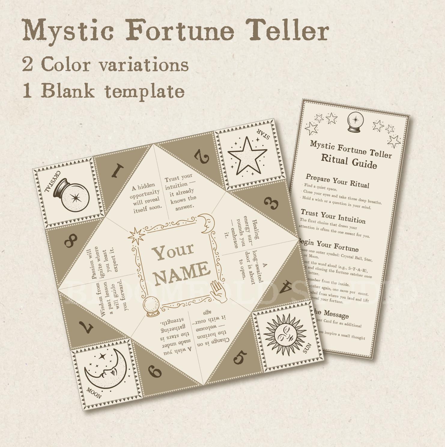 Mystic Fortune Teller Kit Printable – Soul Guidance Cards, Desk Mat ...