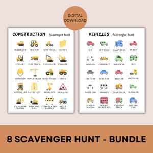 Bundle Scavenger Hunt for Kids 8 Printable Activities Road Trip, Mall ...