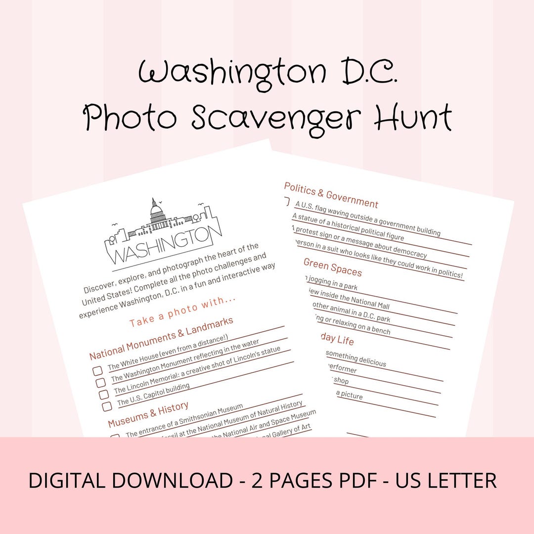 Photo Scavenger Hunt in Washington D.C. – A Fun Activity for Kids and ...